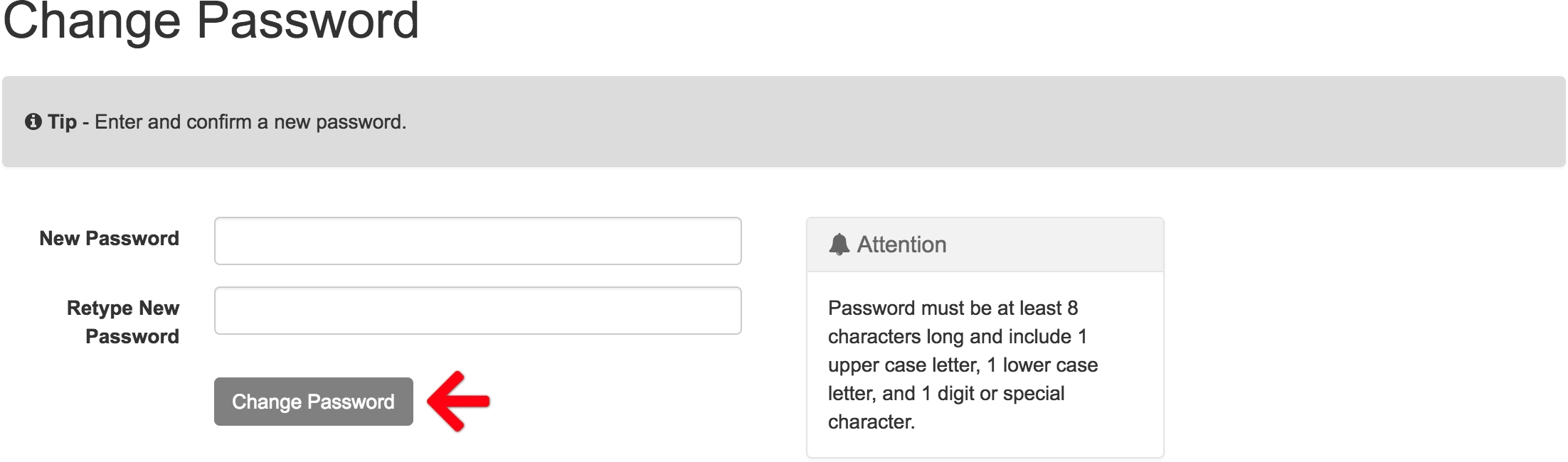 Settings Change Password In The E filing Application Green Filing 